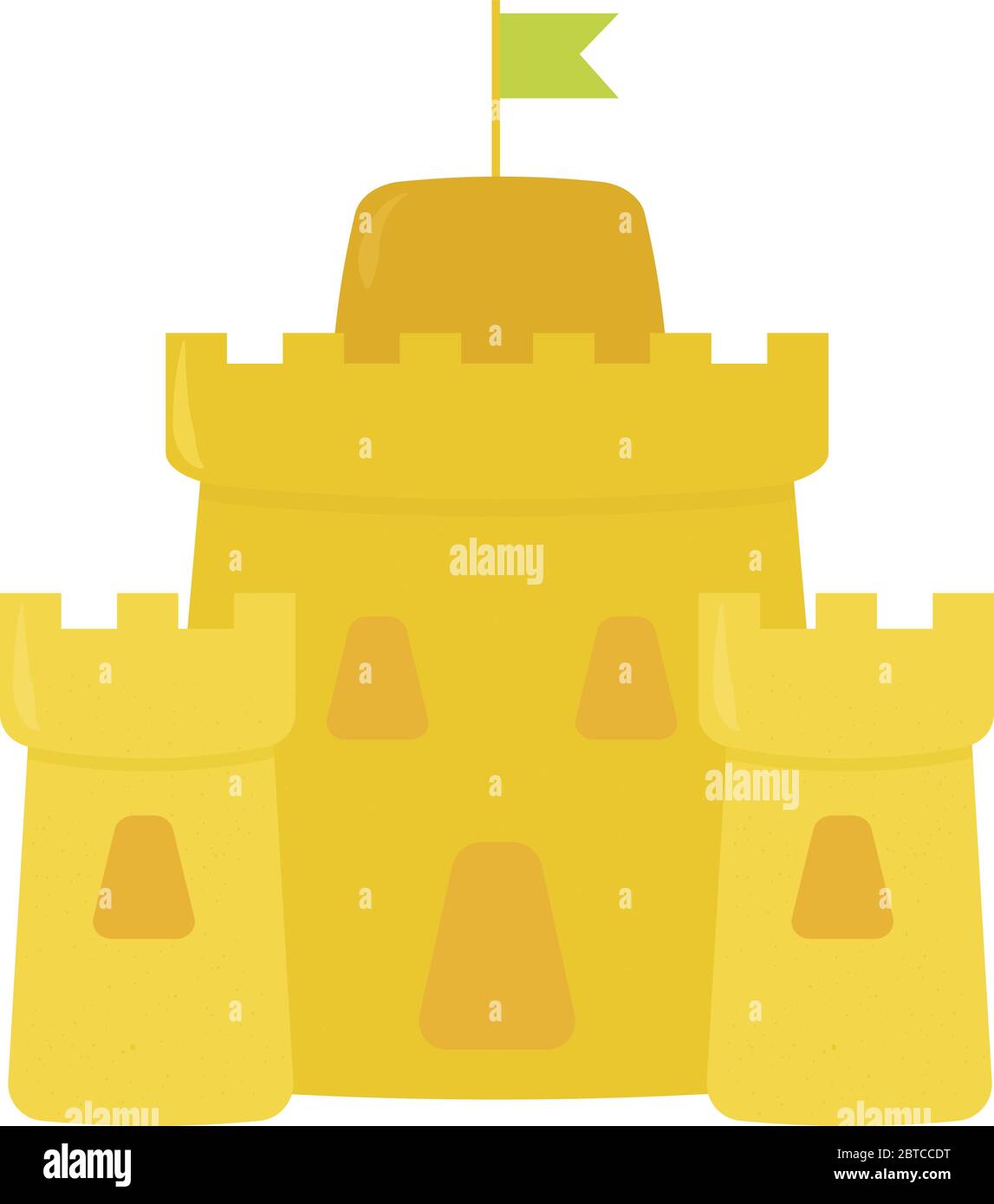 Sand castle , illustration, vector on white background Stock Vector ...