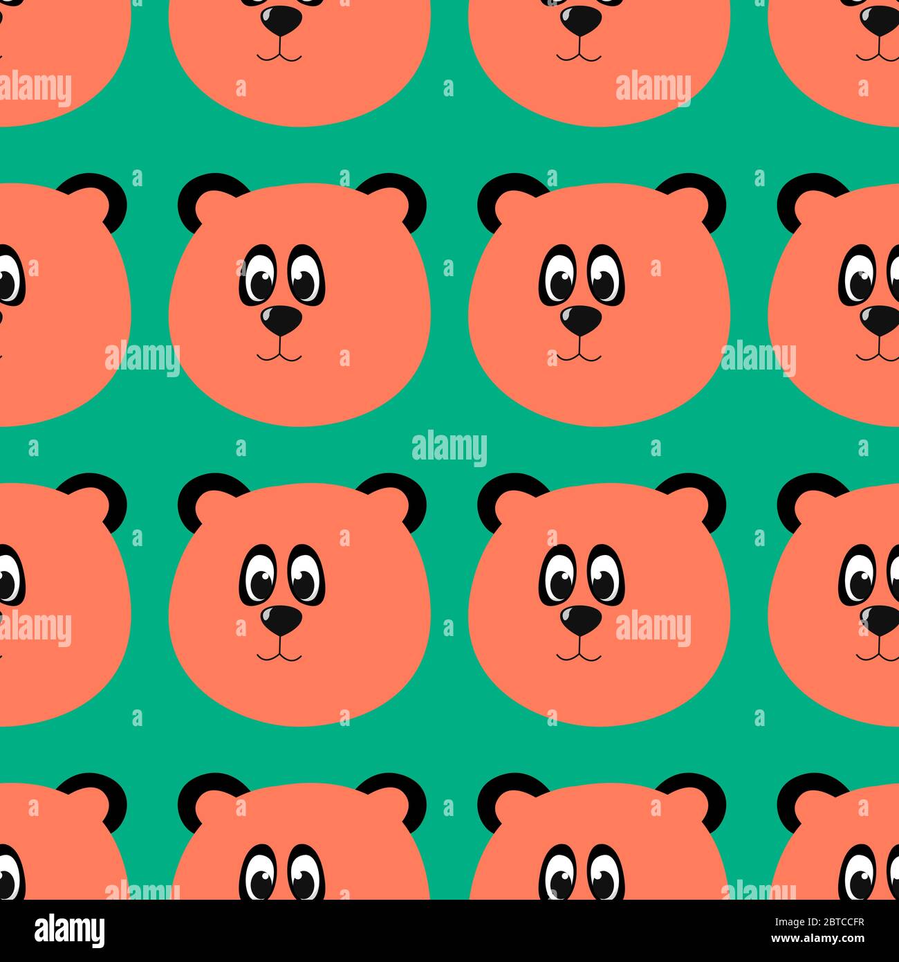 Bear head pattern , illustration, vector on white background Stock ...