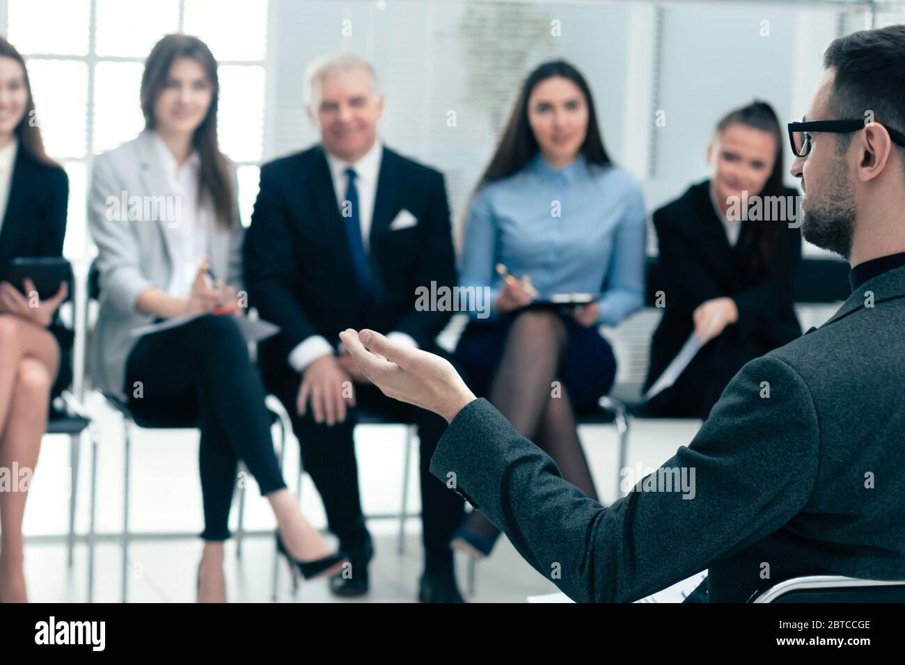 project Manager making a report for the business team Stock Photo - Alamy