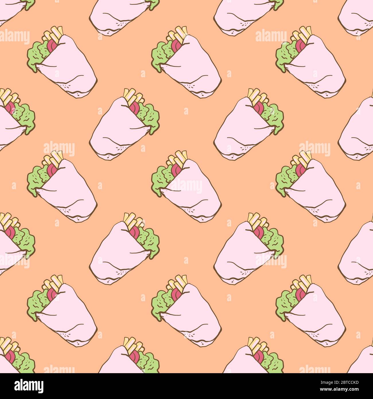 Taco pattern , illustration, vector on white background Stock Vector ...