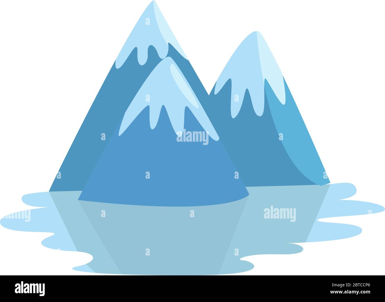 Snow capped mountains , illustration, vector on white background Stock ...