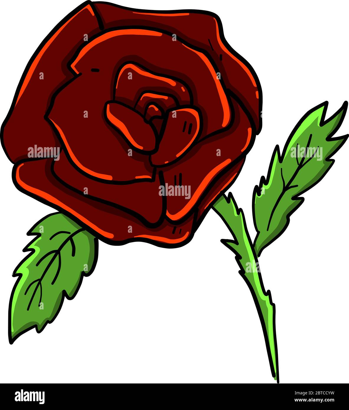 Red rose illustration Stock Vector Images - Alamy