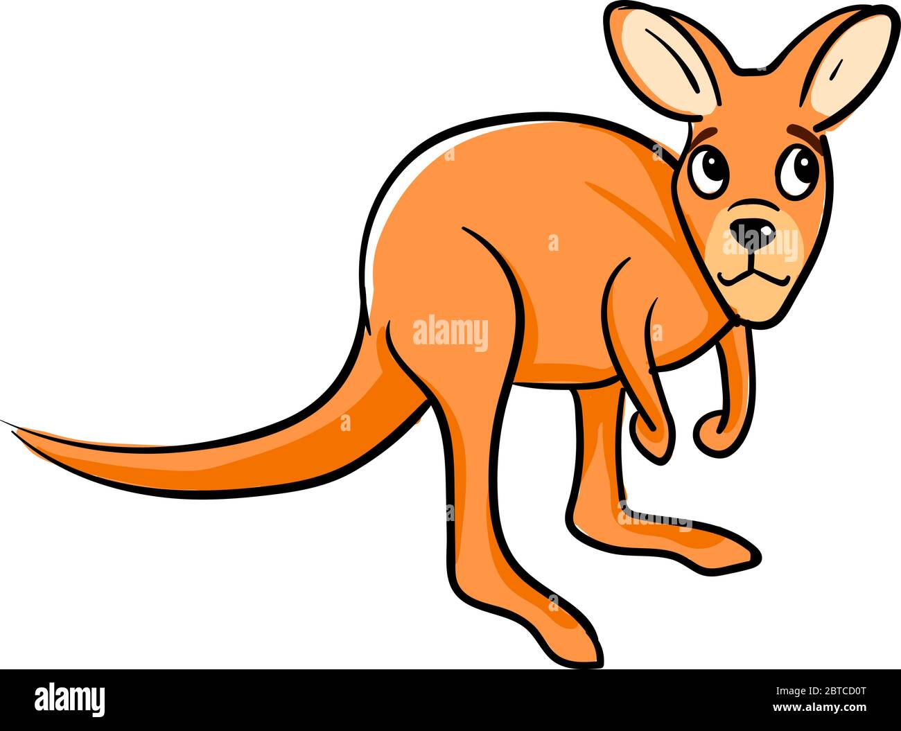 Sad kangaroo , illustration, vector on white background Stock Vector ...