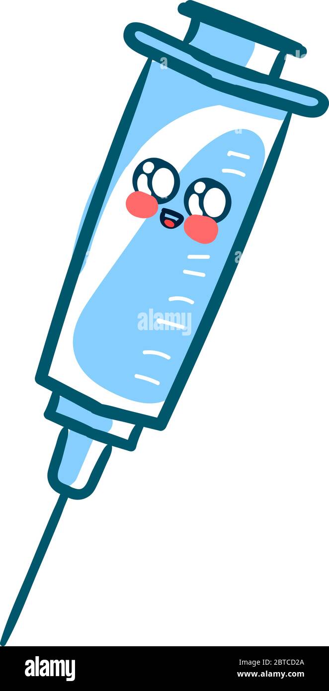 Syringe cute , illustration, vector on white background Stock Vector ...