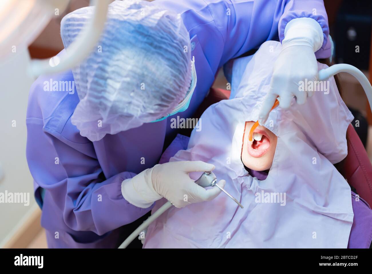 Dentistry and teeth healthcare concept at dental clinic. Dentist check ...