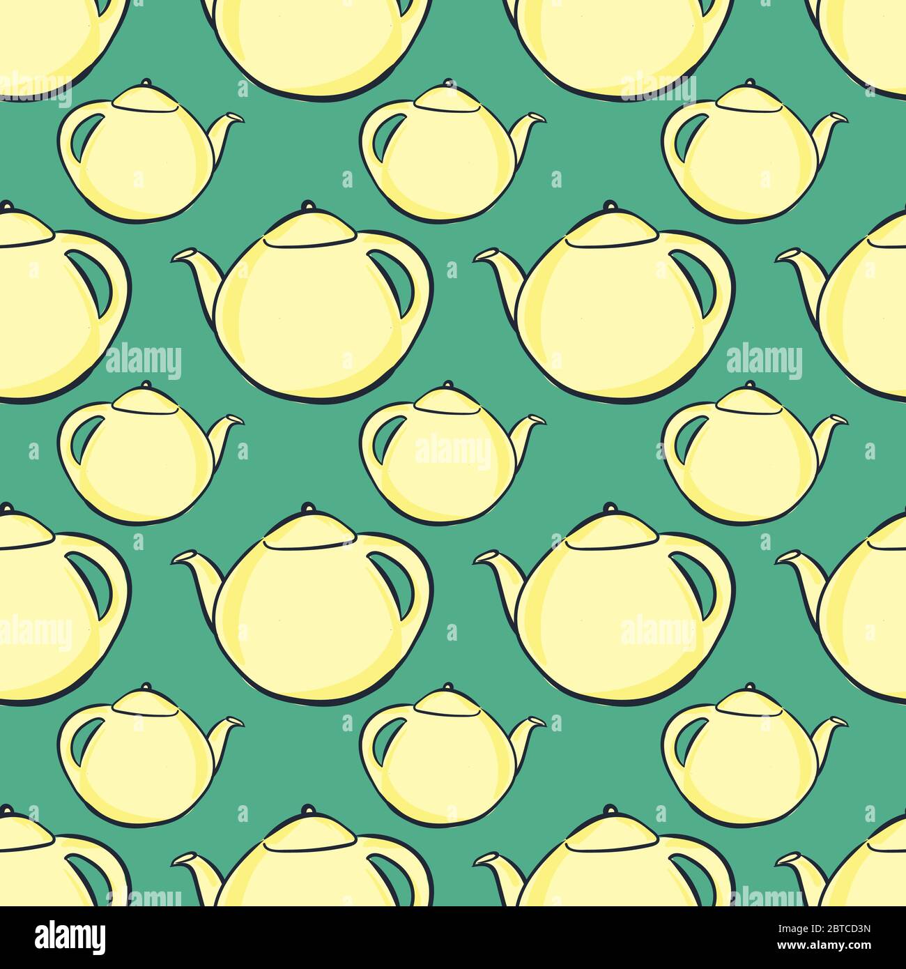 Teapot pattern , illustration, vector on white background Stock Vector ...