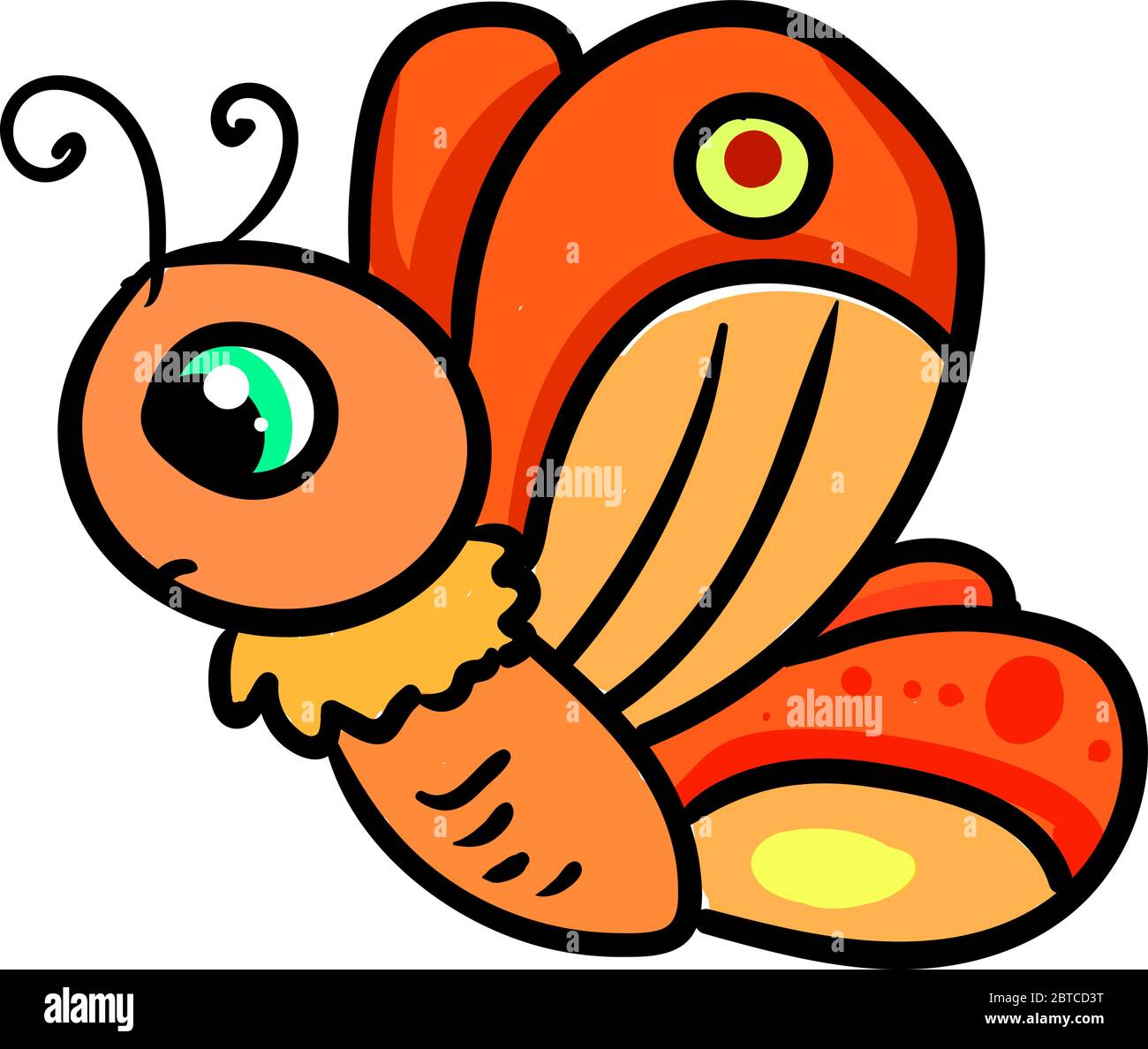 Sad butterfly , illustration, vector on white background Stock Vector ...