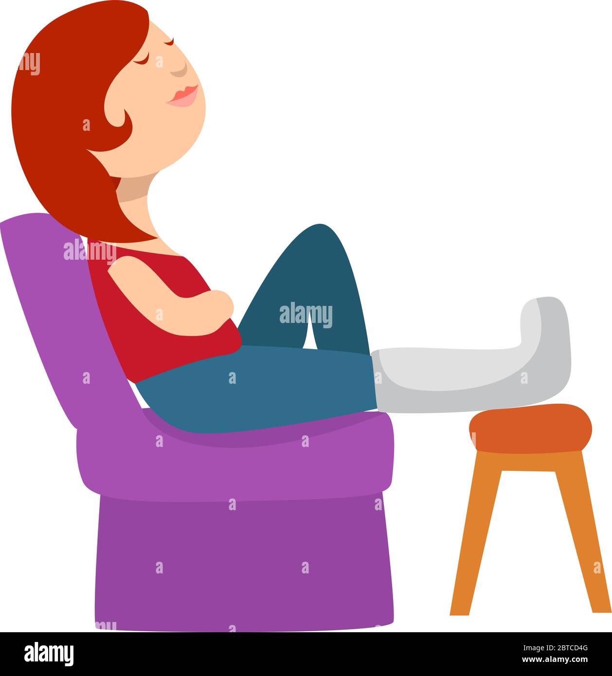 Girl With Broken Leg Illustration Vector On White Background Stock Vector Image And Art Alamy