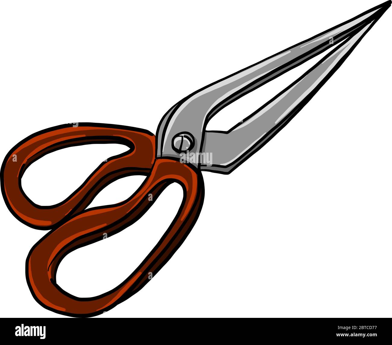 Red scissors , illustration, vector on white background Stock Vector ...