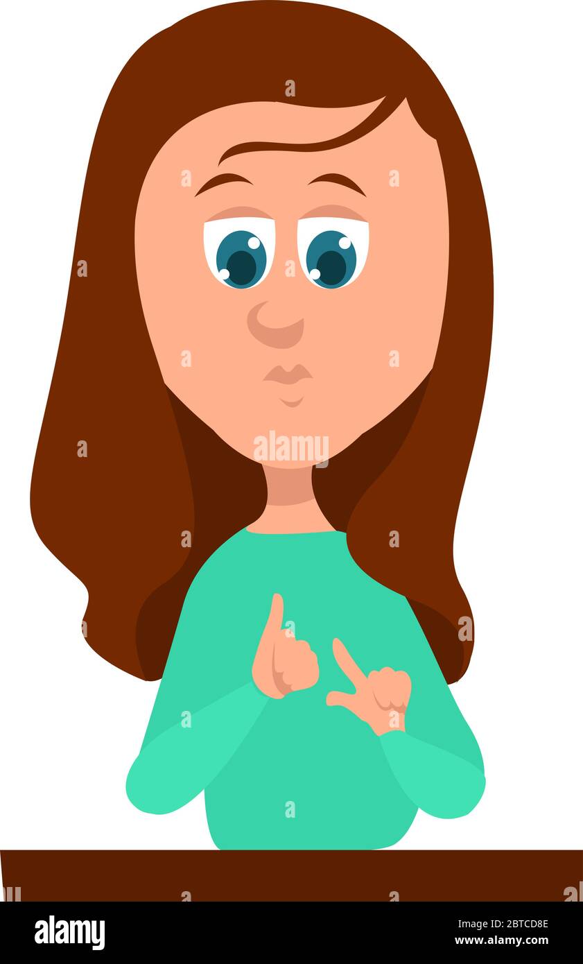 Sign language translation , illustration, vector on white background ...