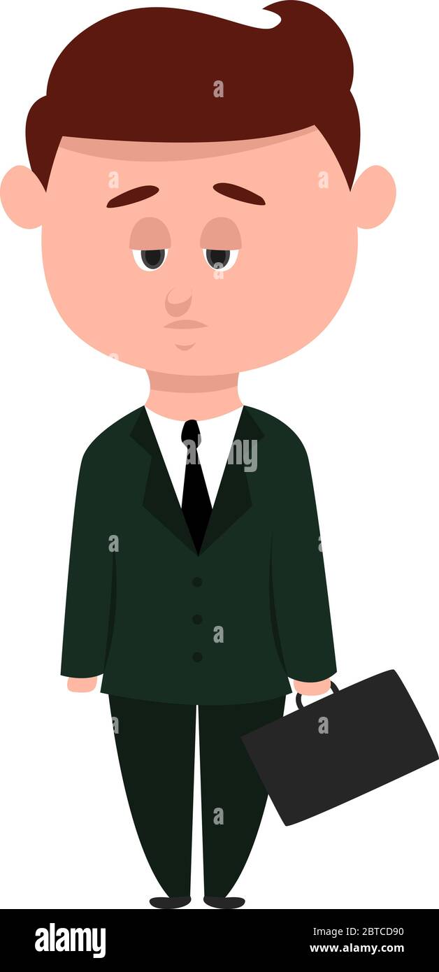 Tired man from work , illustration, vector on white background Stock ...