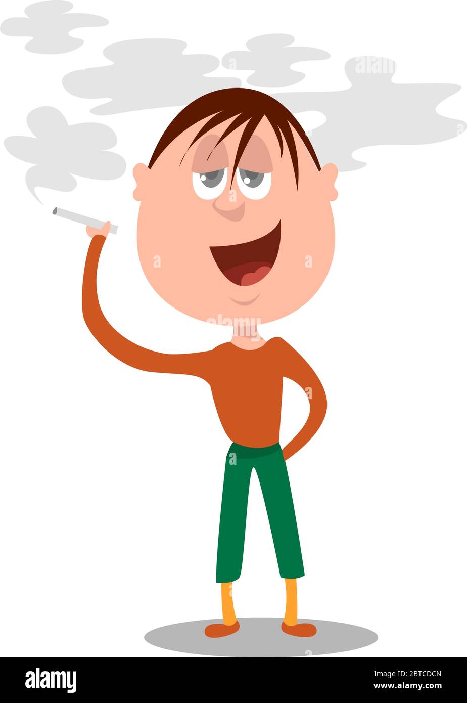 Person Smoking Weed Cartoon