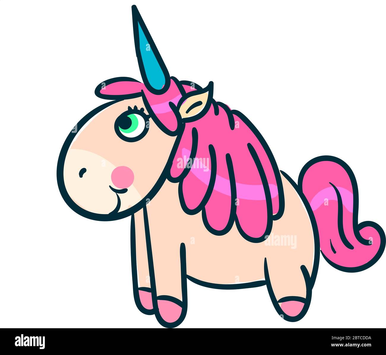 Happy unicorn , illustration, vector on white background Stock Vector ...