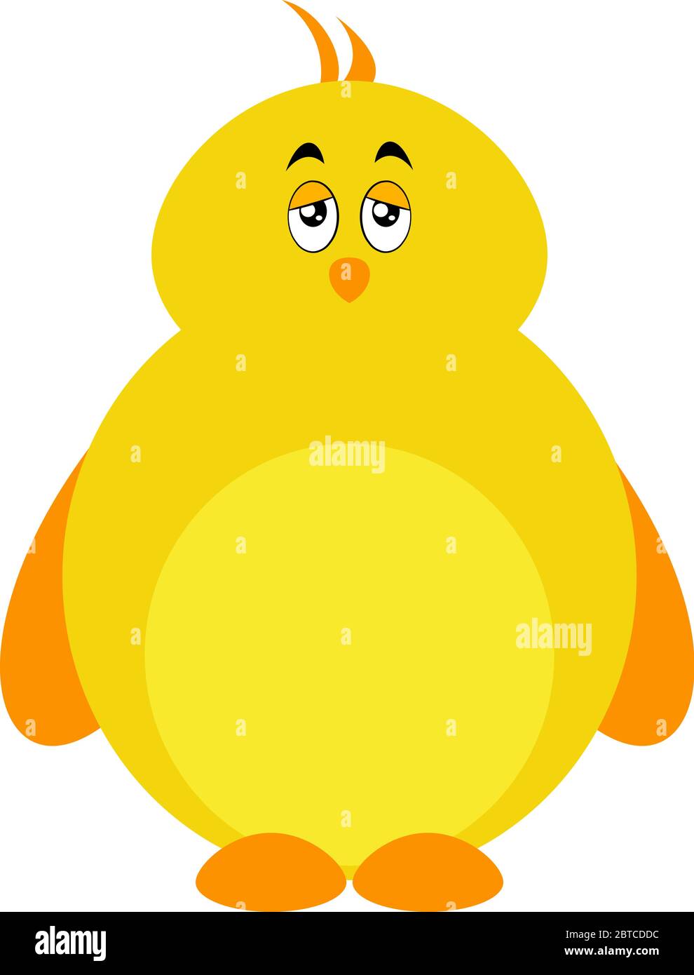 Fat yellow bird, illustration, vector on white background Stock Vector ...