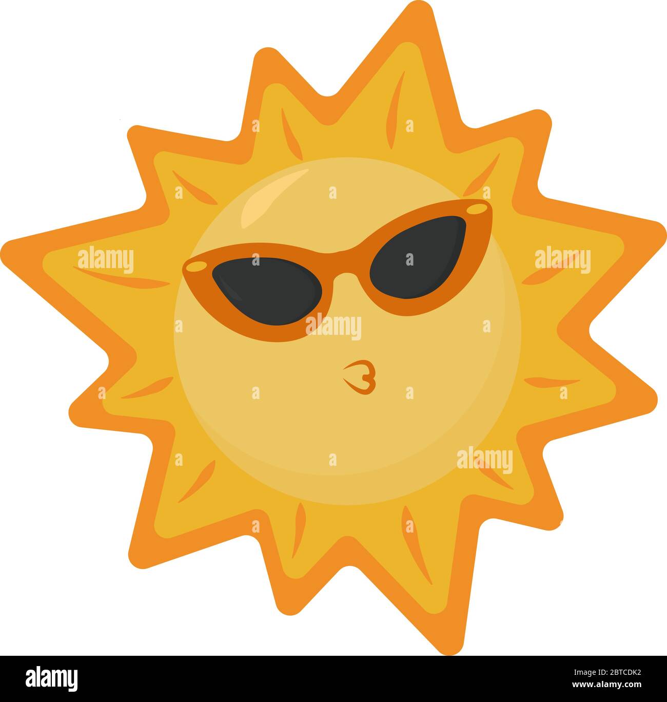 Cool hot sun , illustration, vector on white background Stock Vector ...