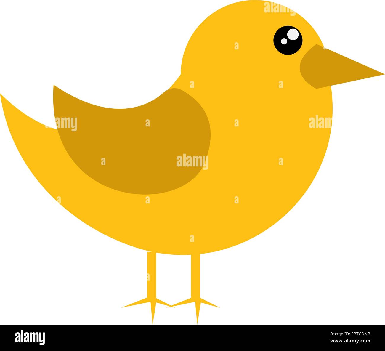 Small yellow bird, illustration, vector on white background Stock ...