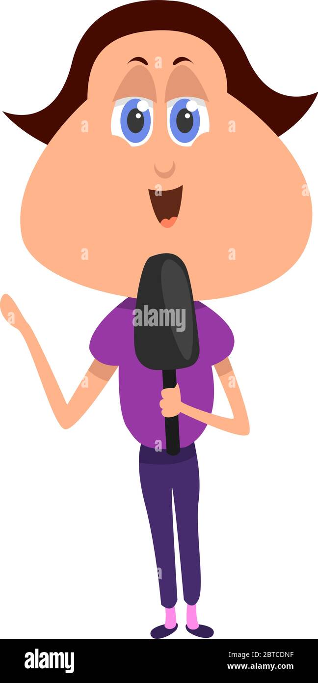 Female journalist on tv Stock Vector Images - Alamy