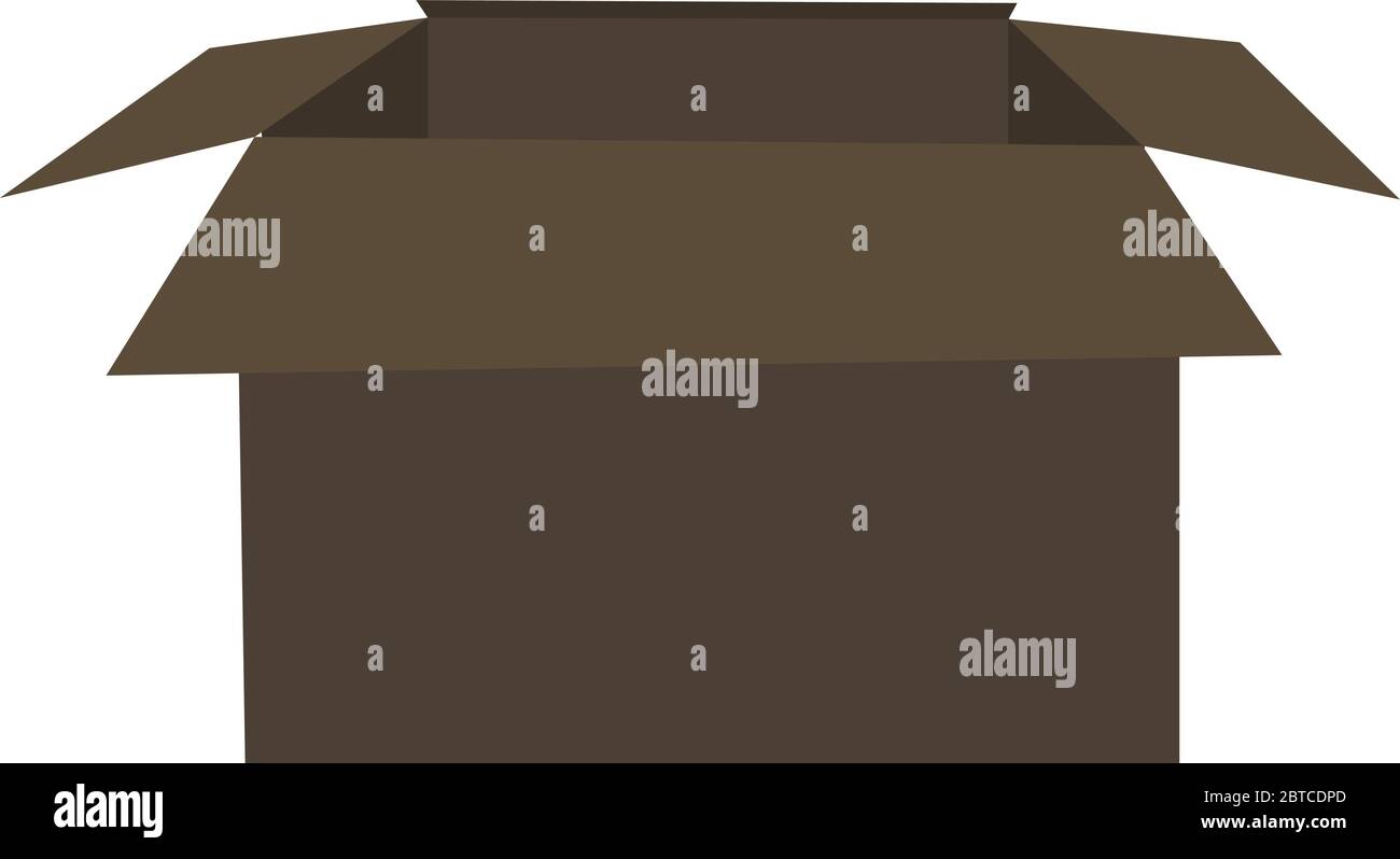 Open carton box, illustration, vector on white background Stock Vector ...