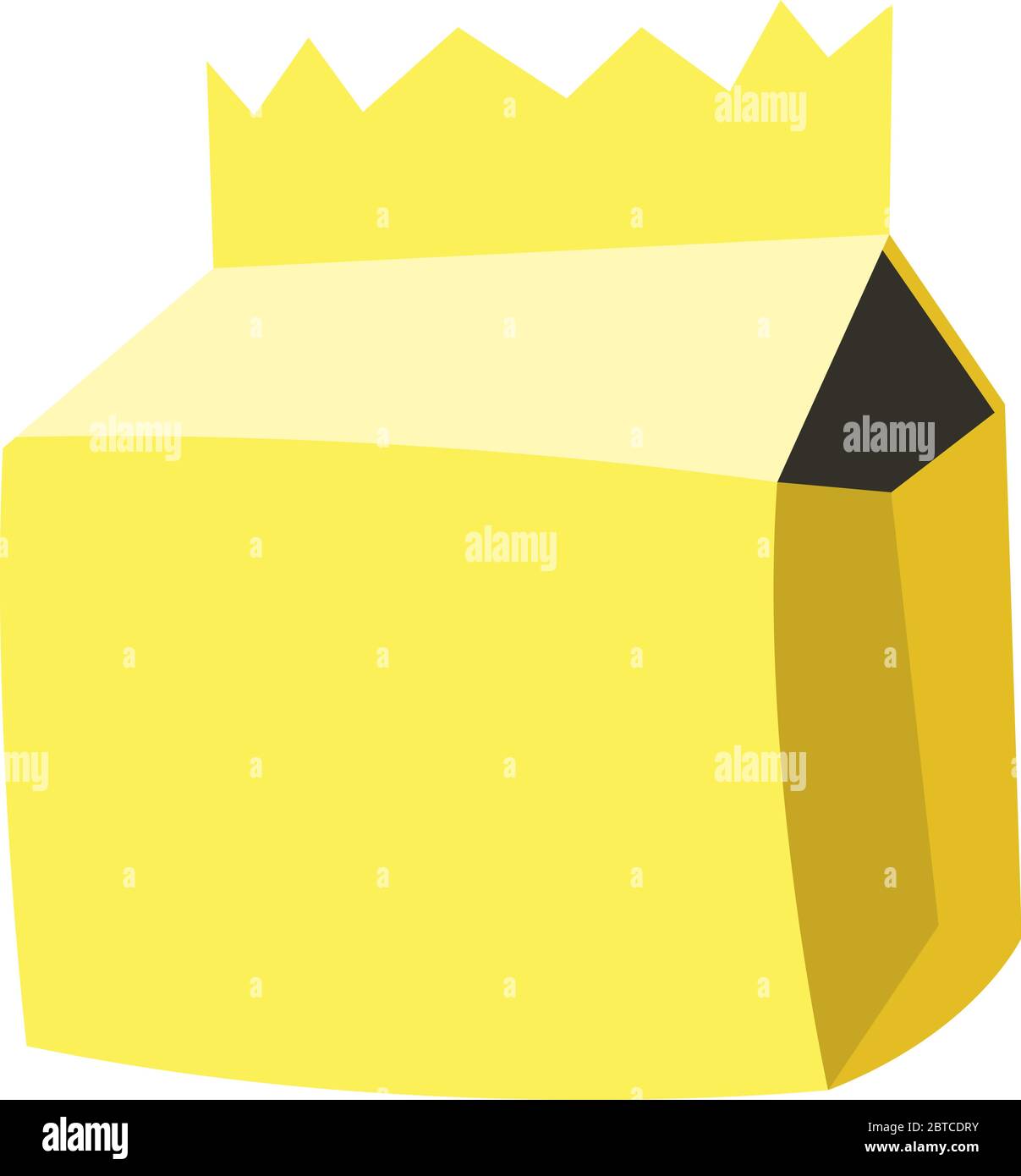 Yellow paper box, illustration, vector on white background Stock Vector ...