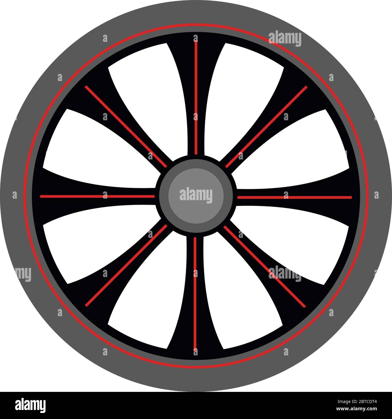 Alloy wheel, illustration, vector on white background Stock Vector ...