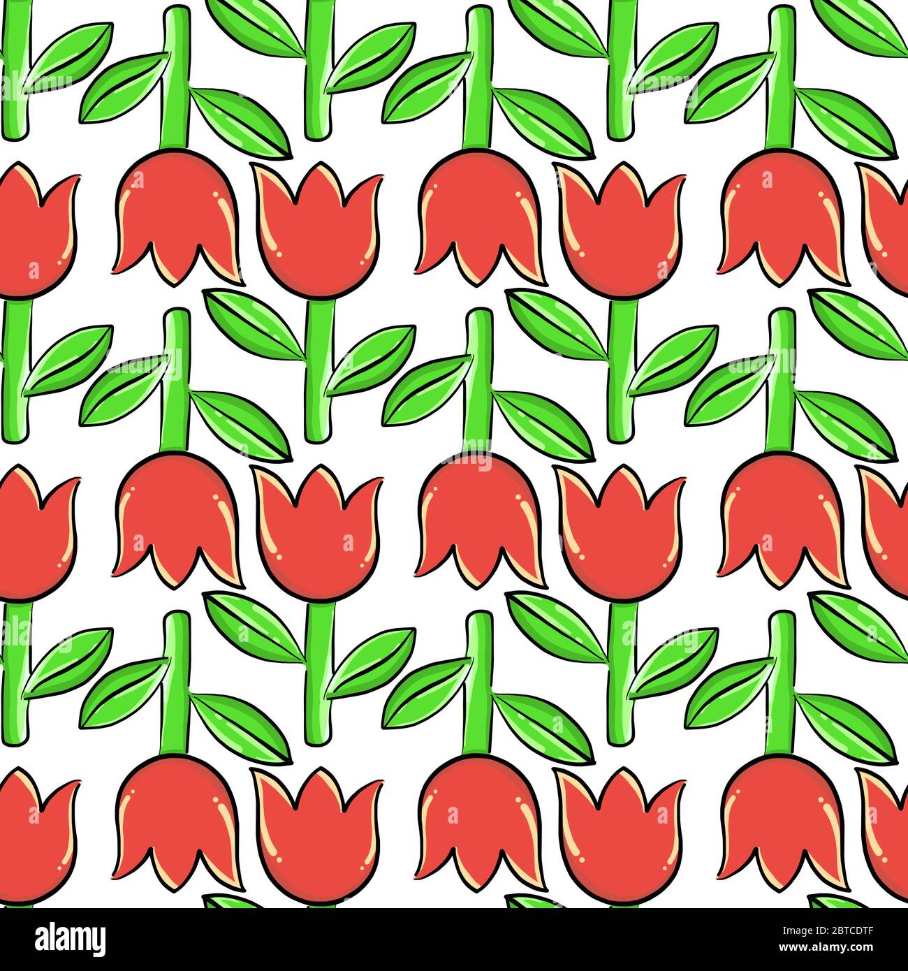 Tulip flower pattern , illustration, vector on white background Stock ...