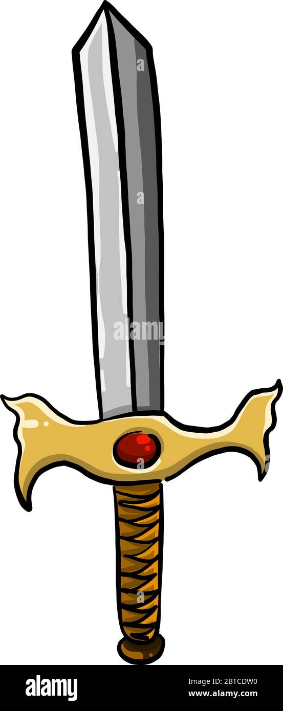 Big sword , illustration, vector on white background Stock Vector Image ...