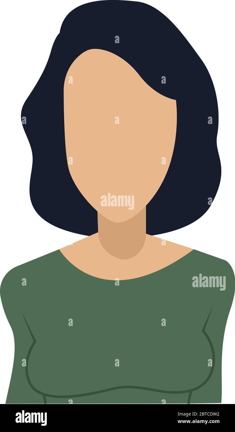 Faceless female avatar, illustration, vector on white background Stock ...