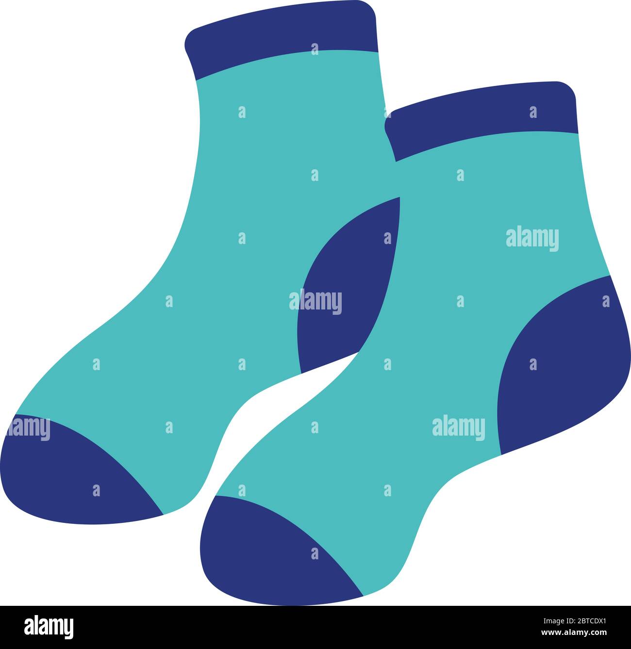 Blue socks, illustration, vector on white background Stock Vector Image ...