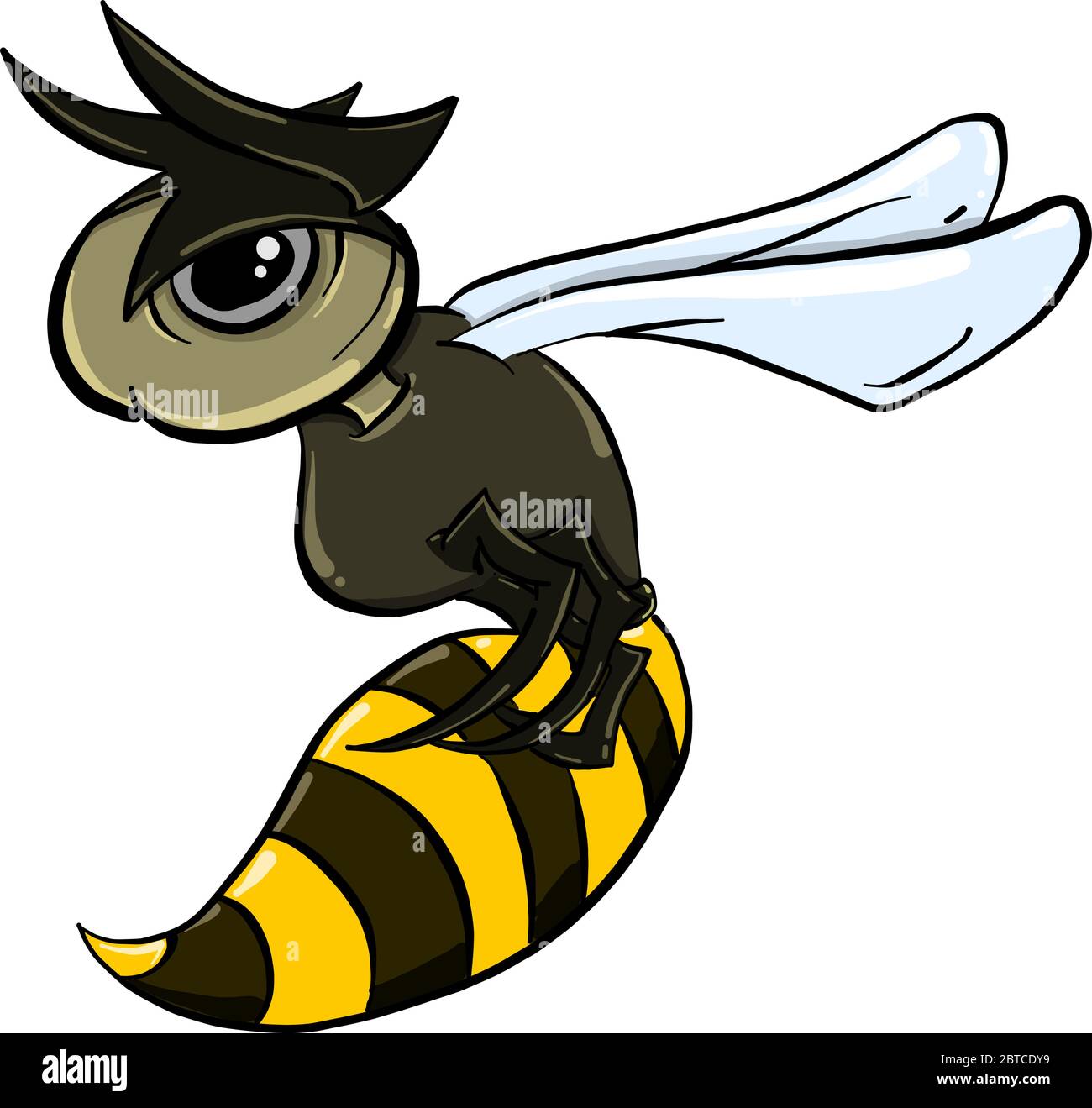 Angry wasp , illustration, vector on white background Stock Vector ...
