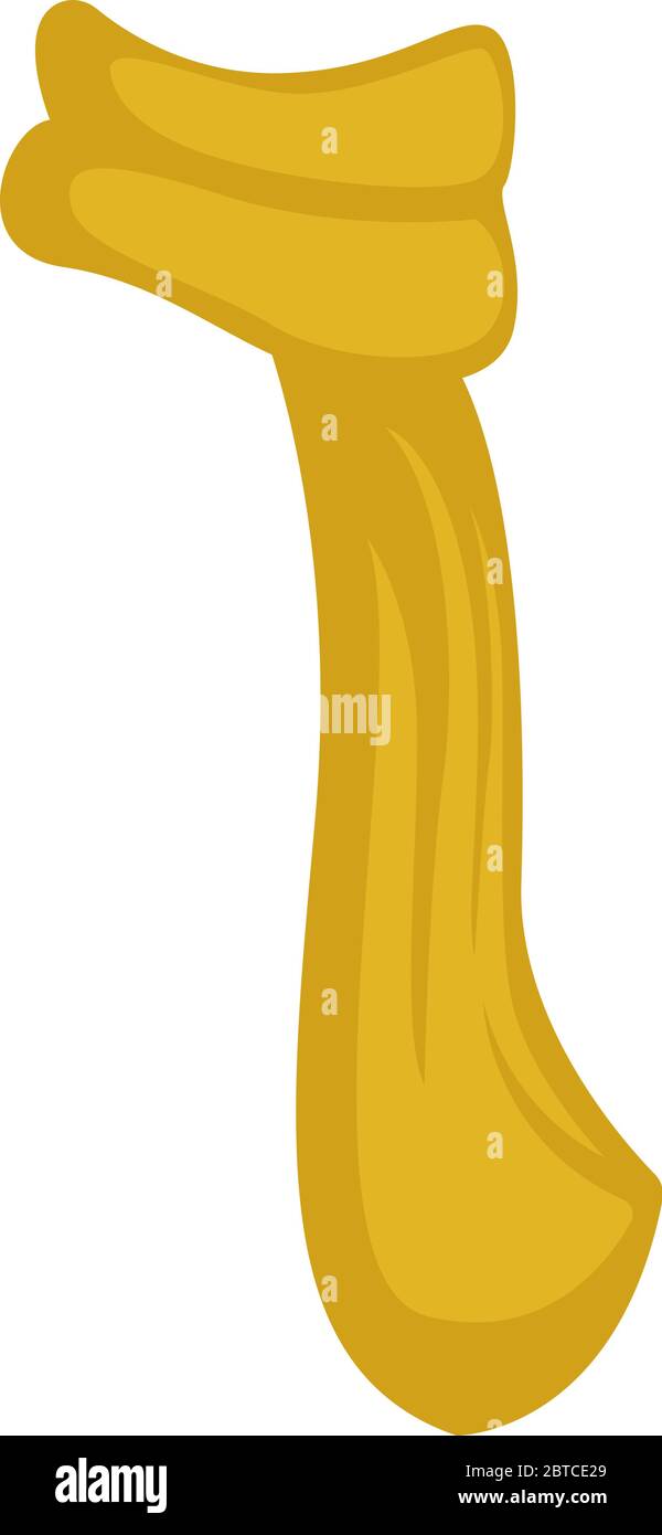 Yellow winter scarf, illustration, vector on white background Stock ...