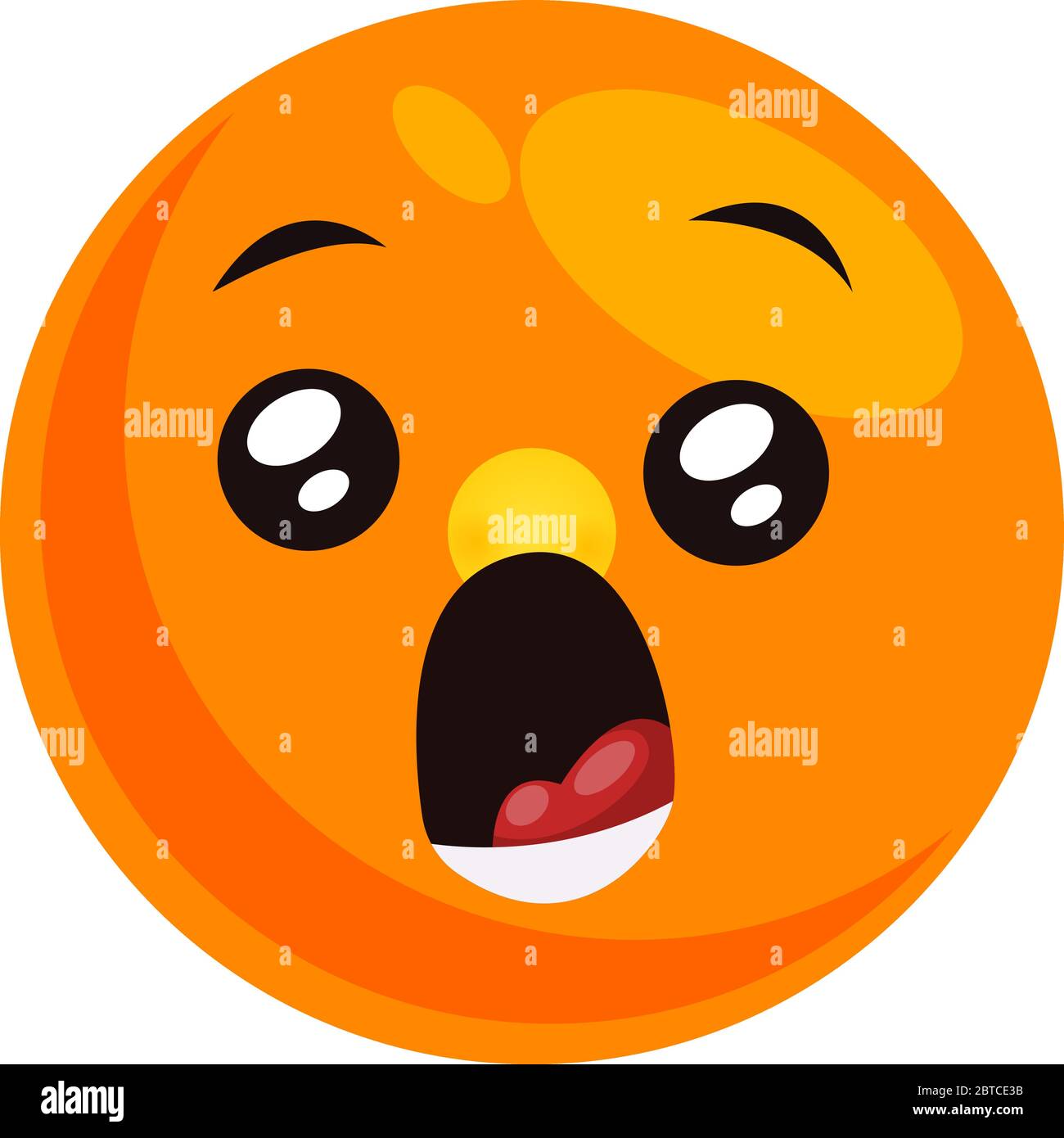 Emoji with open mouth, illustration, vector on white background Stock ...