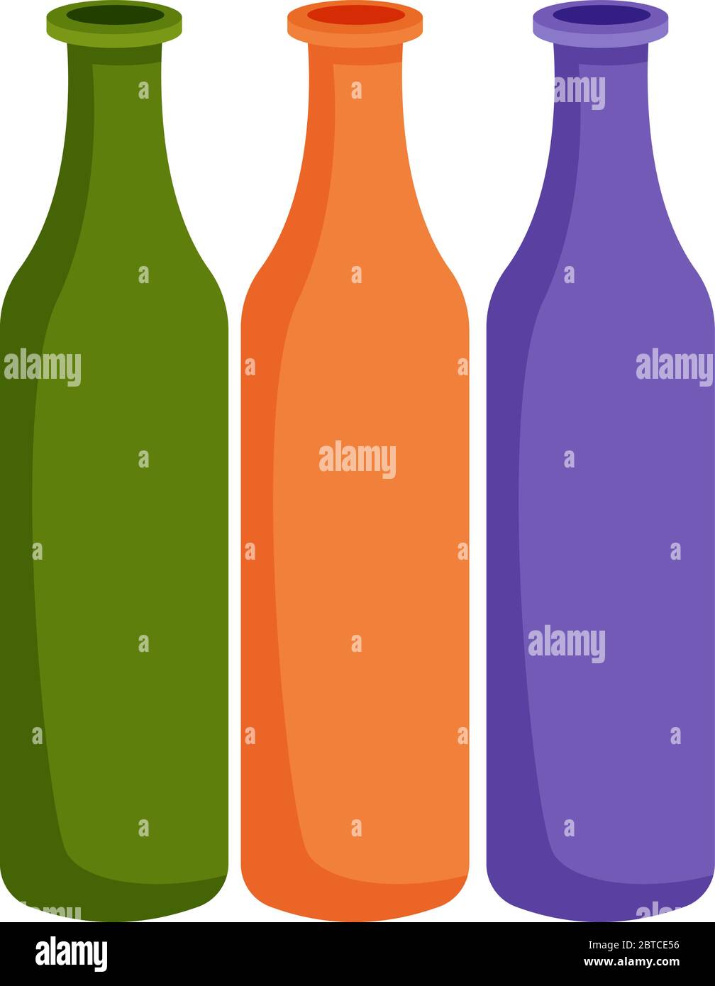Colorful bottles, illustration, vector on white background Stock Vector ...