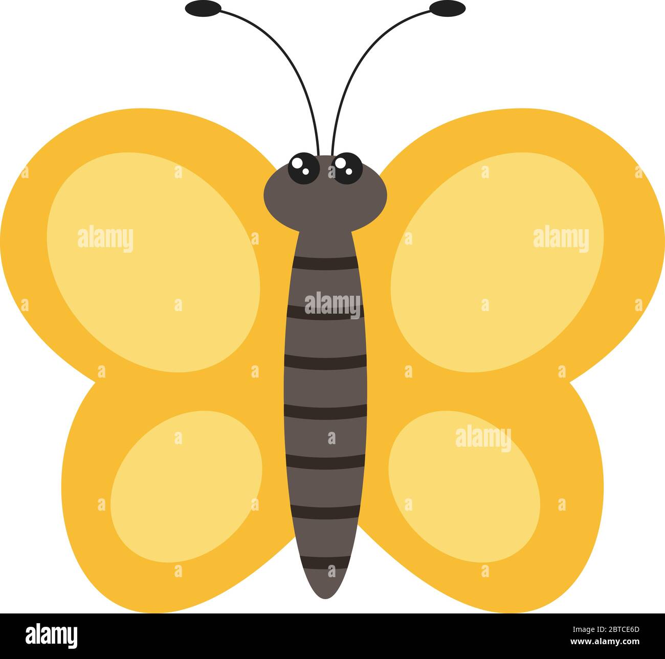 Yellow butterfly, illustration, vector on white background Stock Vector ...