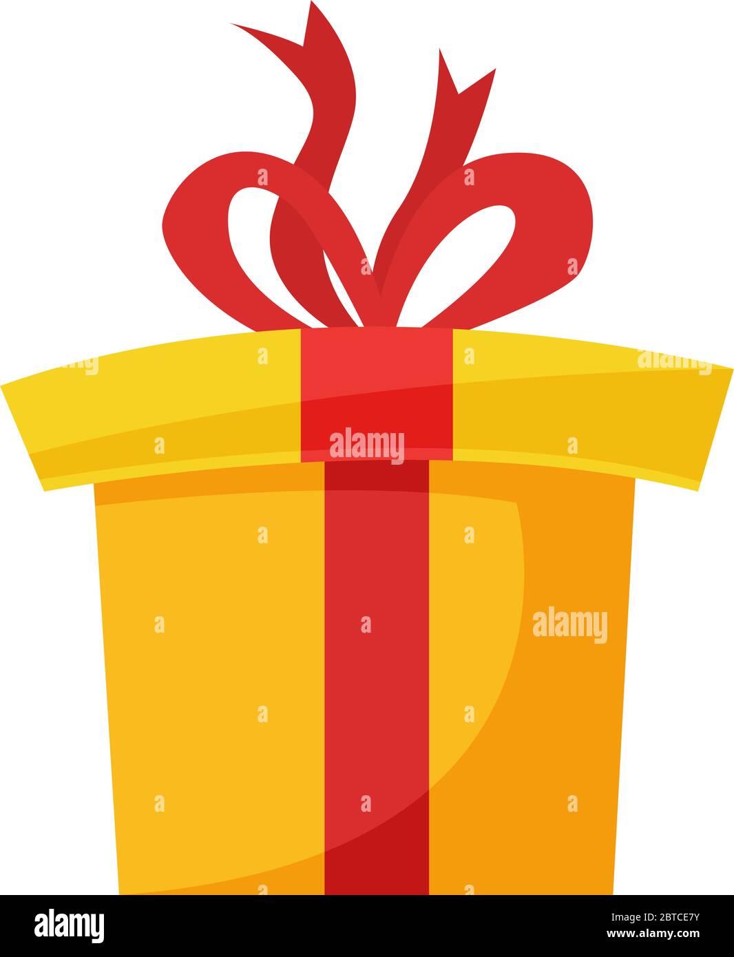 Big yellow present, illustration, vector on white background Stock ...