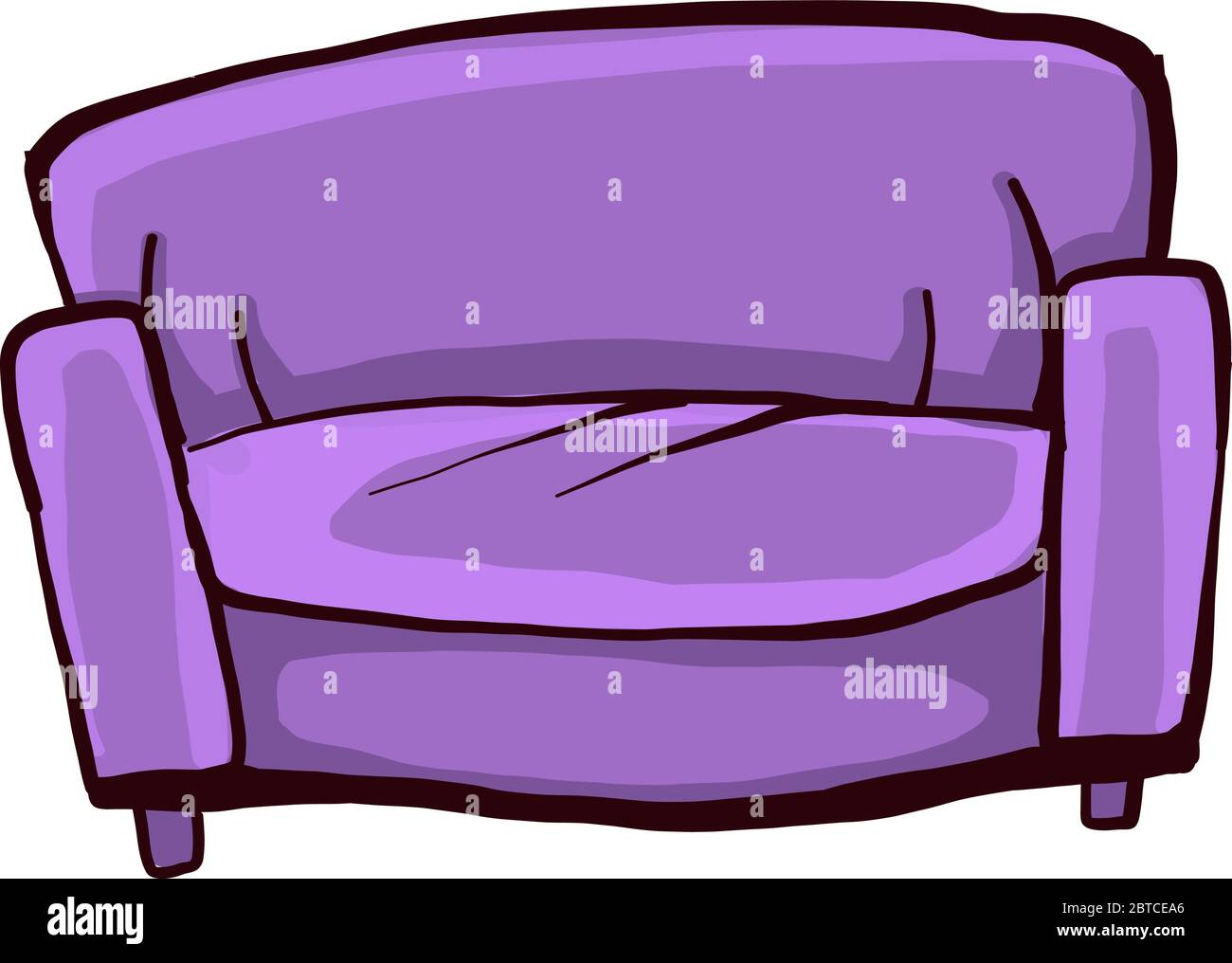 Purple sofa , illustration, vector on white background Stock Vector ...