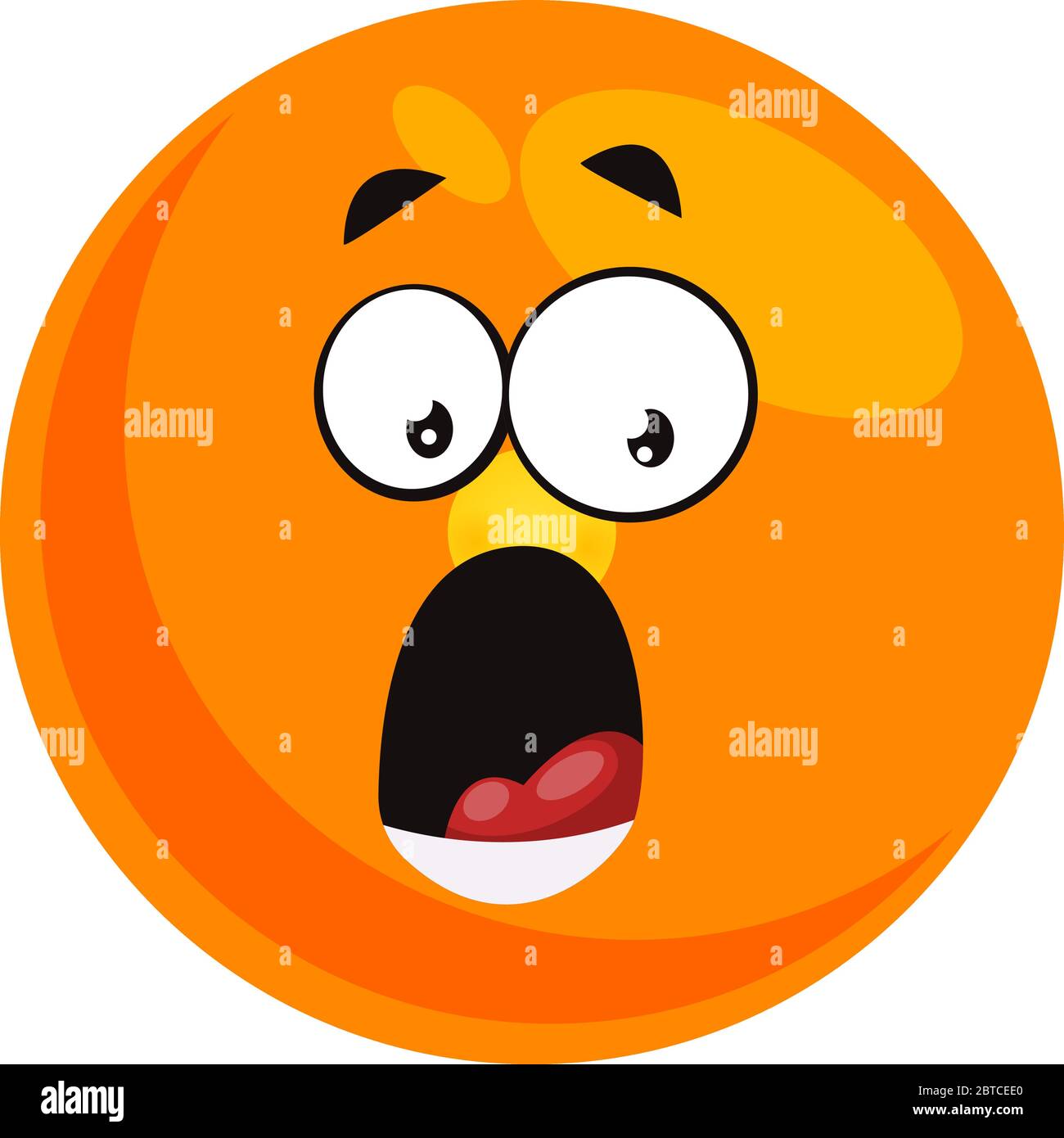 Shocking smiley, illustration, vector on white background Stock Vector ...