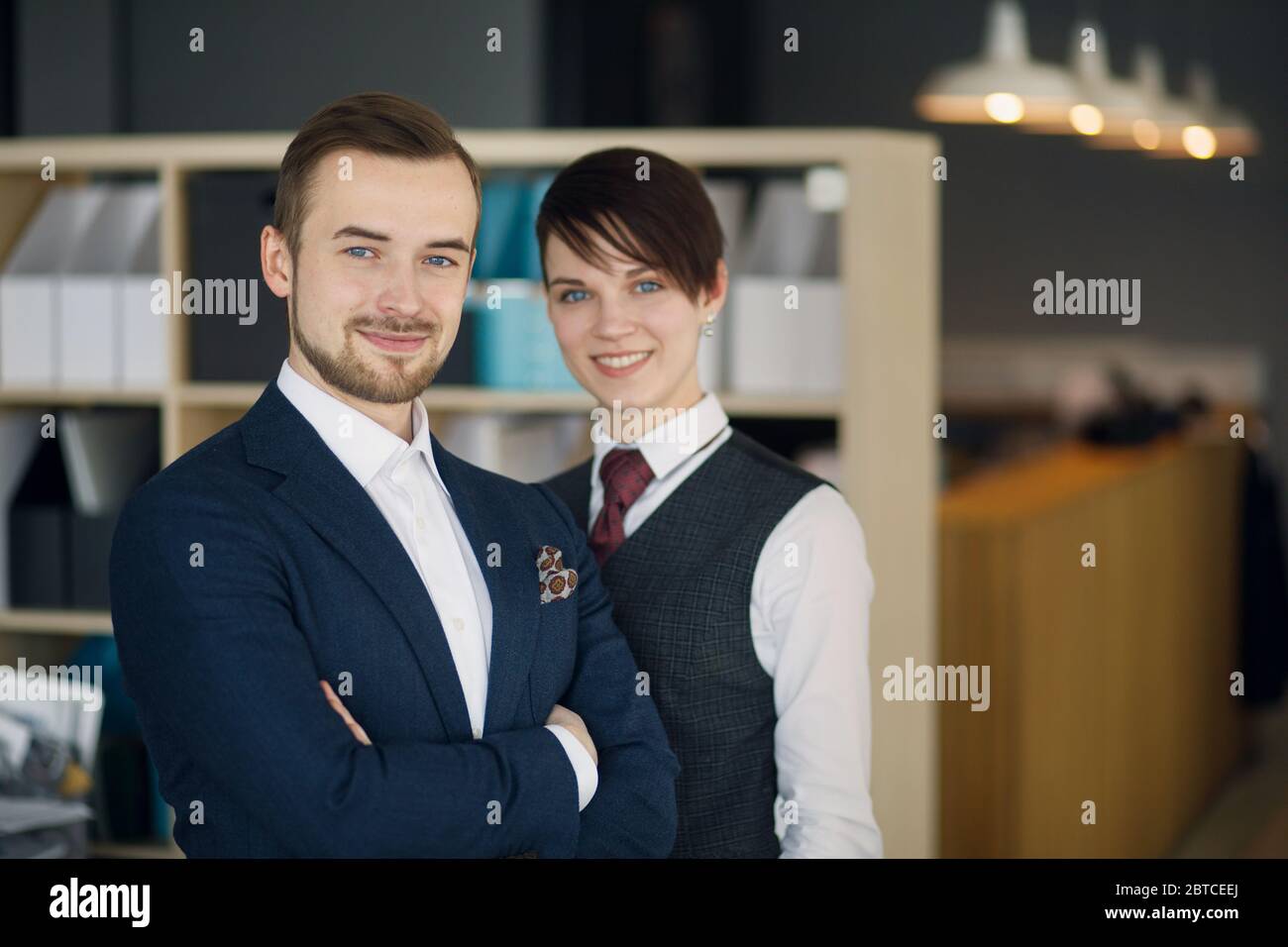 Business partners man woman hi-res stock photography and images - Alamy