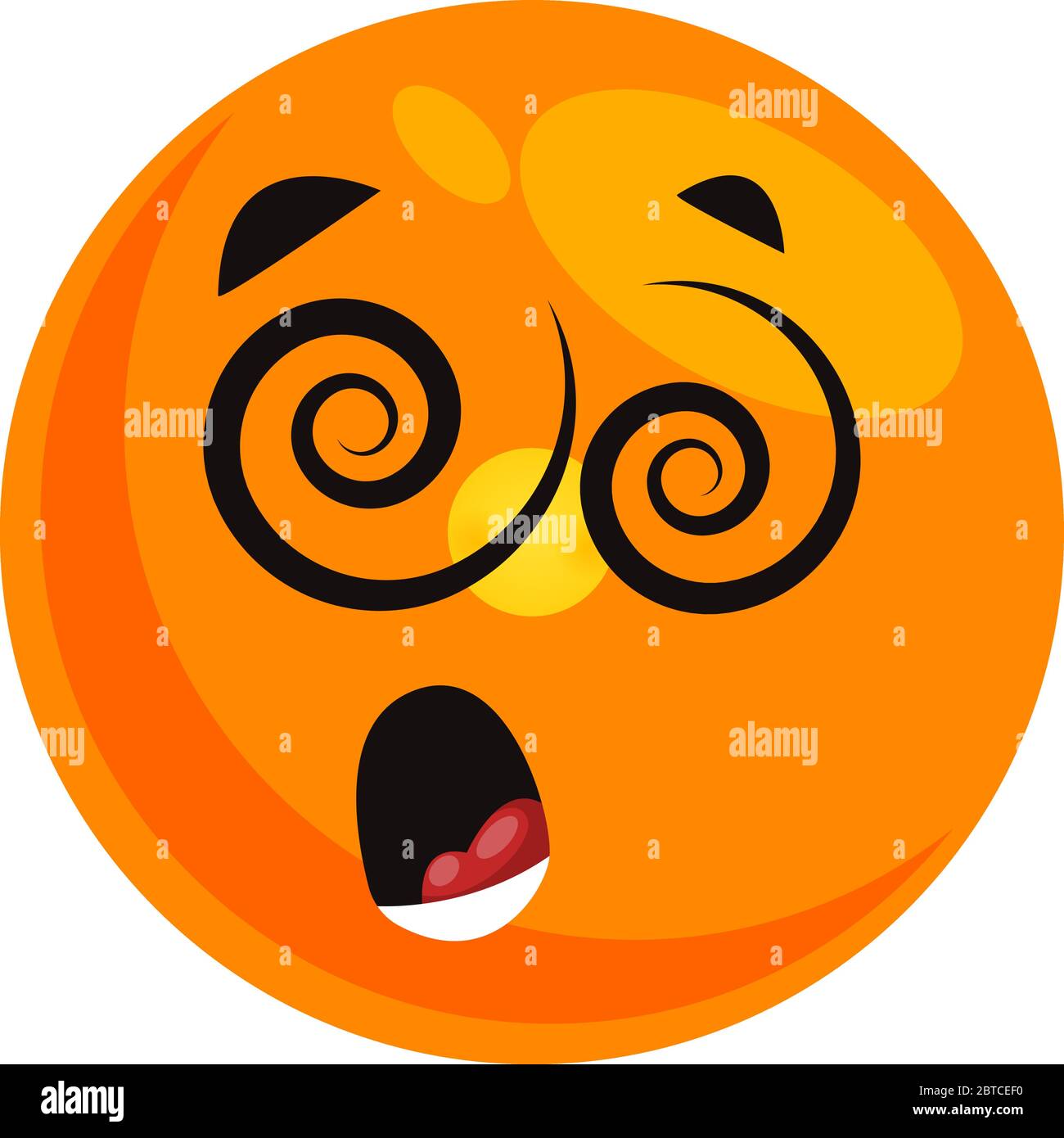 Dizzy smiley, illustration, vector on white background Stock Vector ...