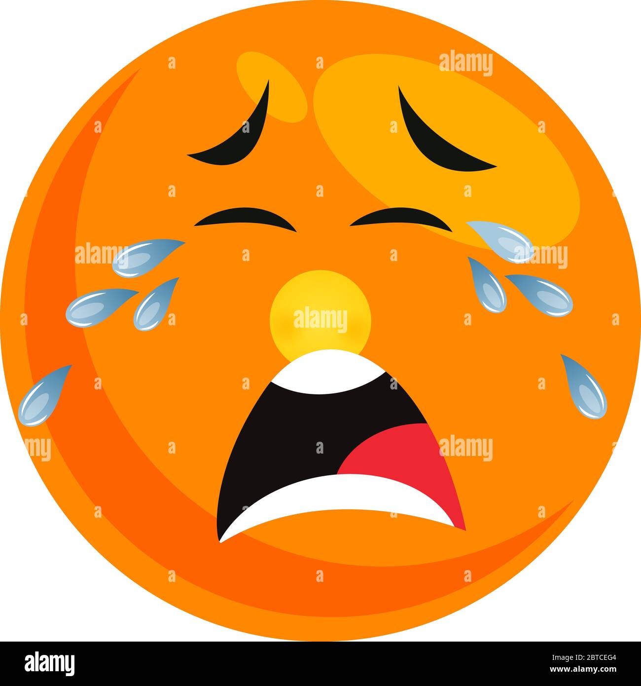 Crying tears smiley, illustration, vector on white background Stock ...