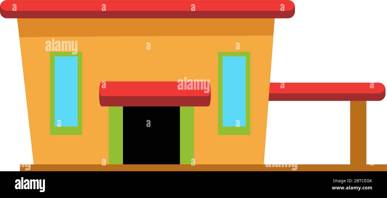 House with garage, illustration, vector on white background Stock ...