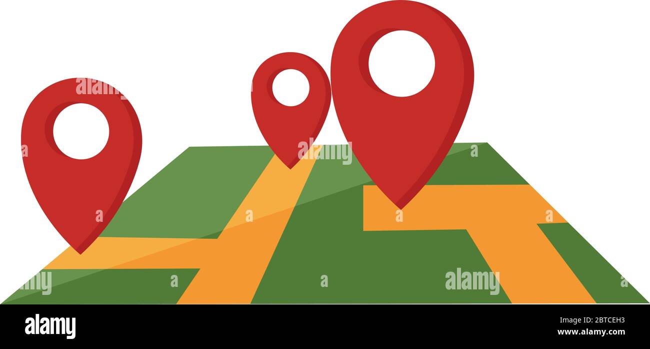 Navigation route on 3d map Stock Vector Images - Alamy