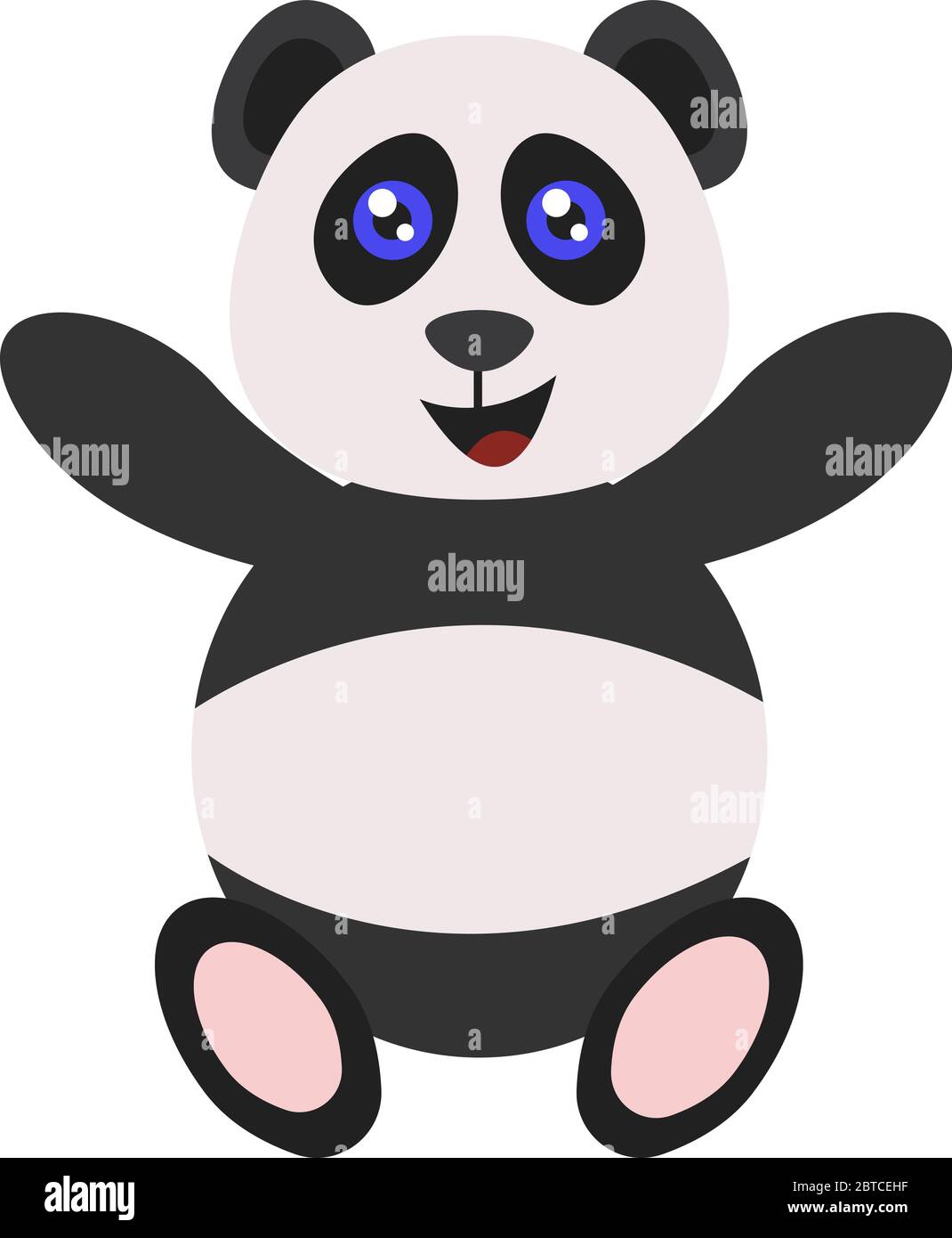 Happy panda, illustration, vector on white background Stock Vector ...