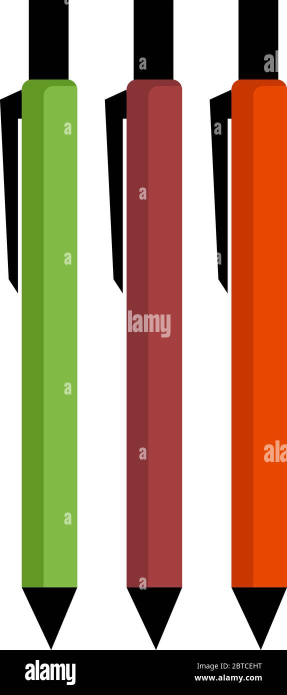 Pens, illustration, vector on white background Stock Vector Image & Art ...