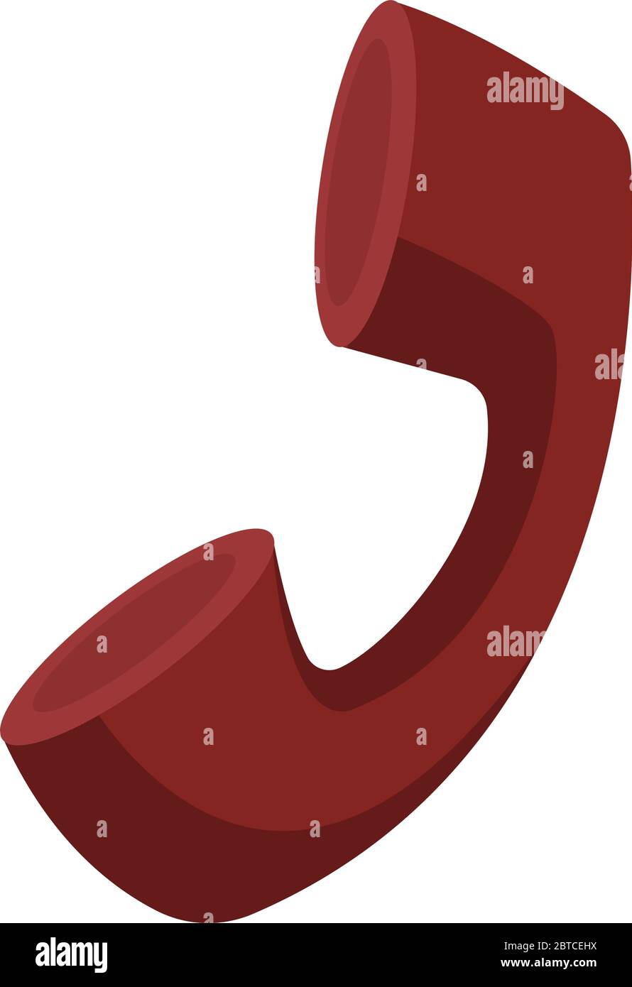 Red phone receiver, illustration, vector on white background Stock ...