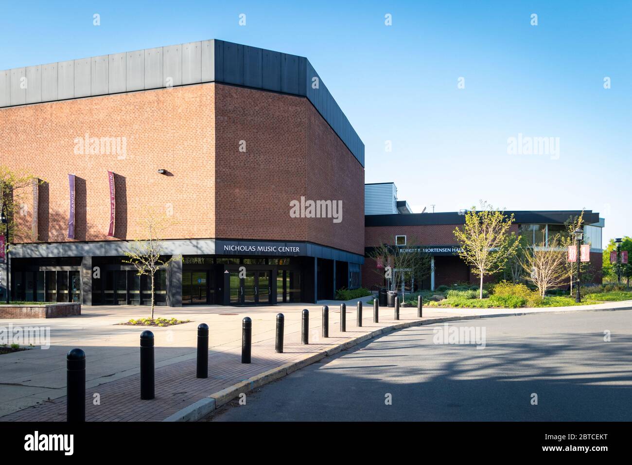 Empty campus of Rutgers University during COVID-19 pandemic closures ...