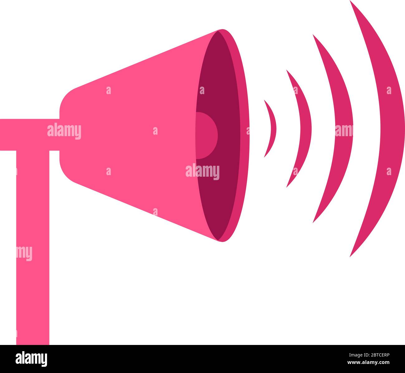 Pink megaphone, illustration, vector on white background Stock Vector ...