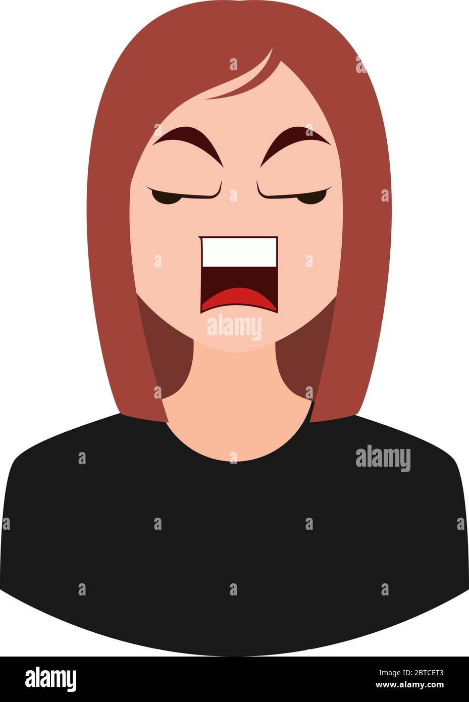 Angry girl emoji, illustration, vector on white background Stock Vector ...