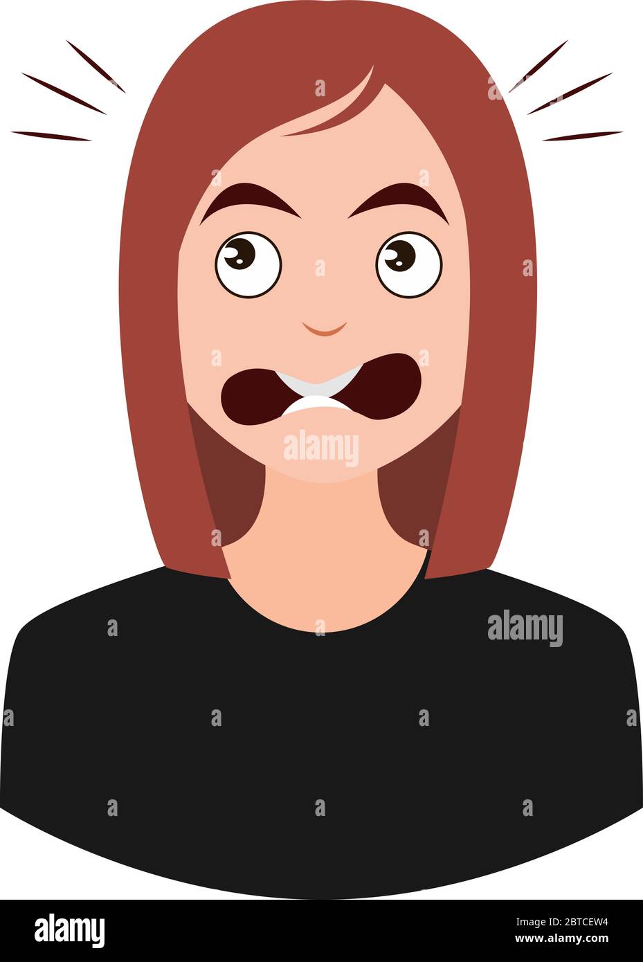 Scared girl, illustration, vector on white background Stock Vector ...