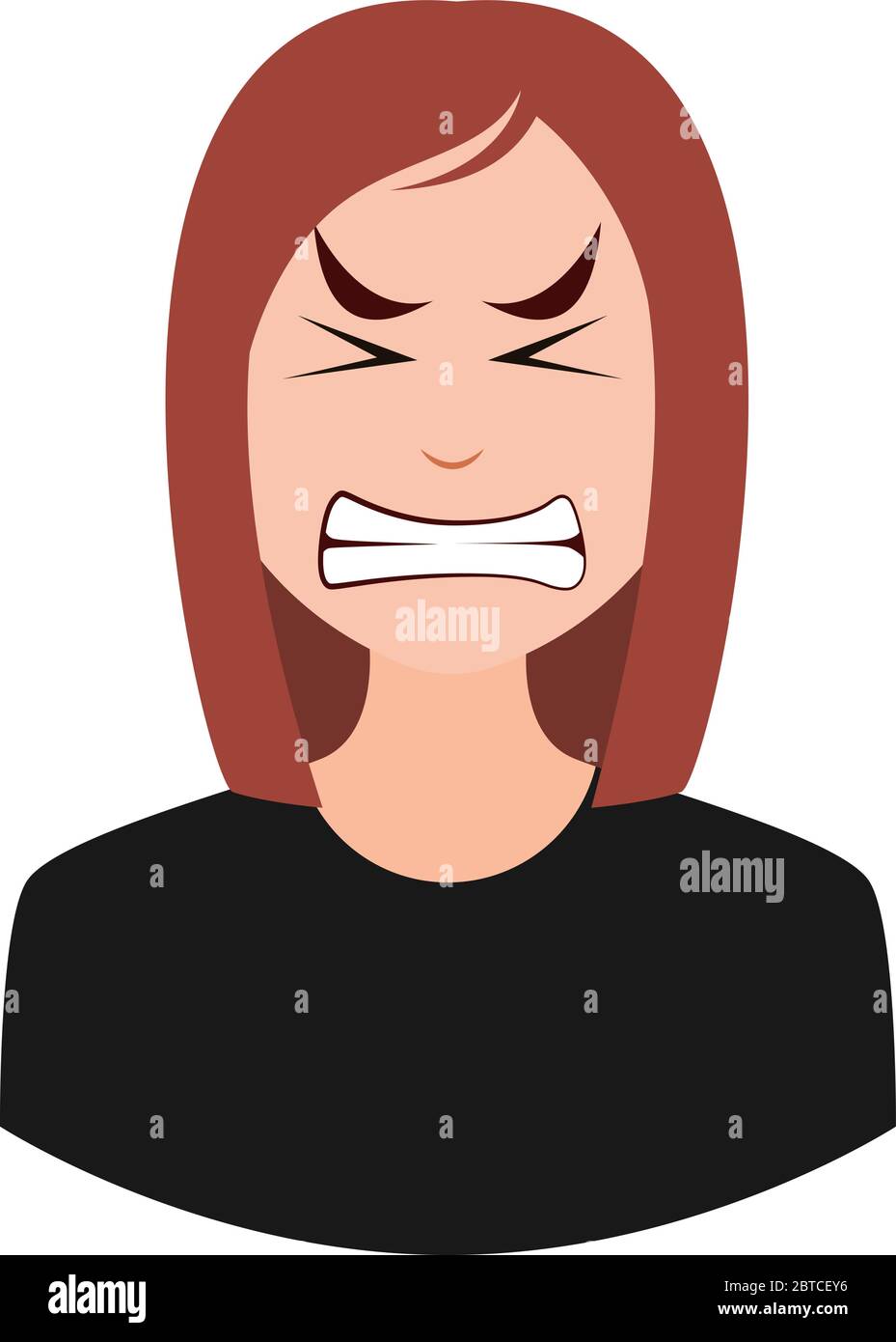 Angry female, illustration, vector on white background Stock Vector ...