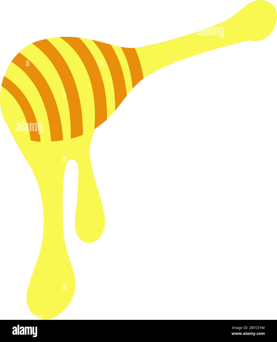 Honey spoon, illustration, vector on white background Stock Vector ...